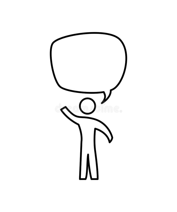 Human Figure Silhouette with Speech Bubble Stock Illustration ...