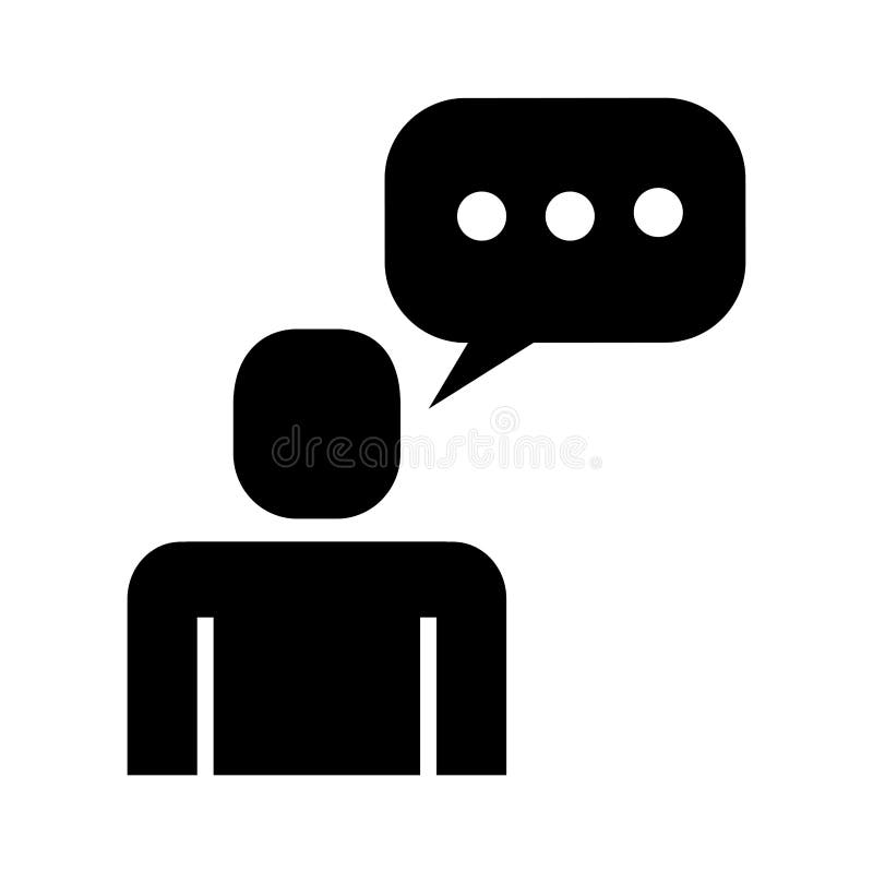 Human Figure Silhouette with Speech Bubble Stock Vector - Illustration ...