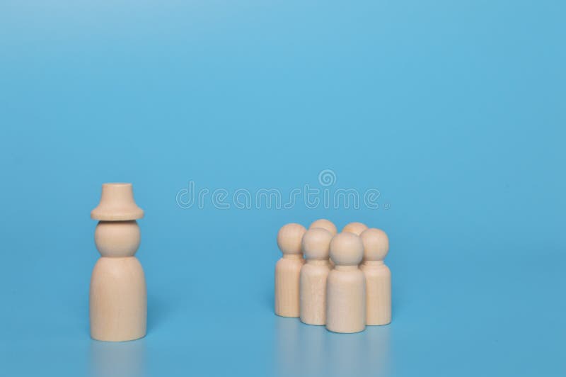 Human Figure Standing in Front of the Group of Peoples. Concept of ...