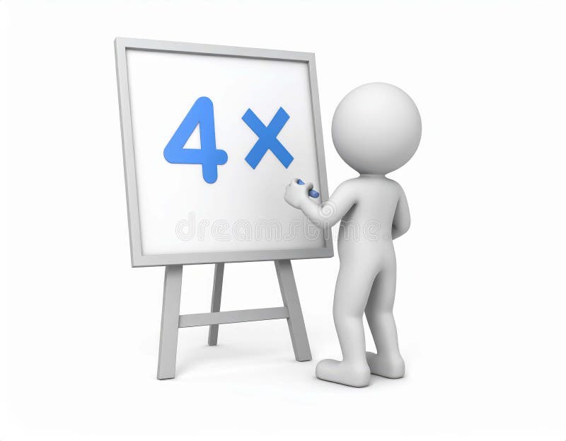 Human Figure Writes Equation on Whiteboard Using Marker Pen Stock ...