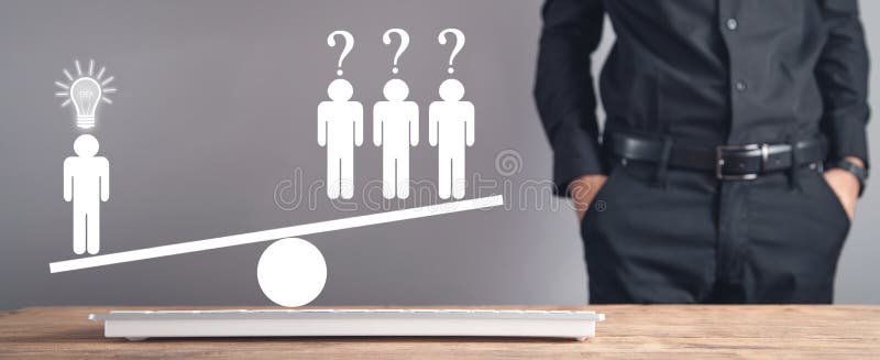 Human Figures on Balance Scale. People. Idea Stock Image - Image of ...