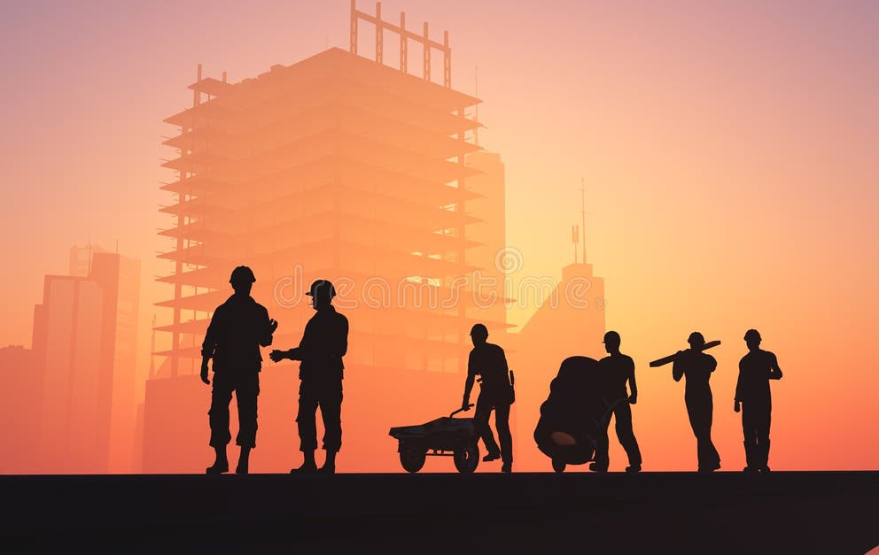 Human figures builders stock illustration. Illustration of team - 250010368