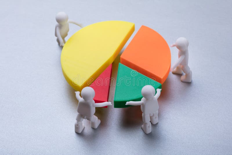 Human Figures Connecting Pieces of Pie Chart Stock Photo - Image of ...