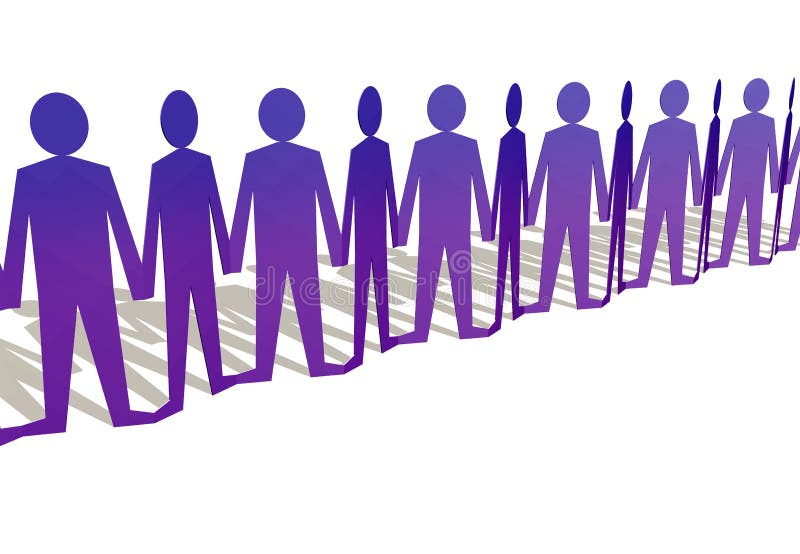 Human Figures Holding Hands in a Row Stock Illustration - Illustration ...