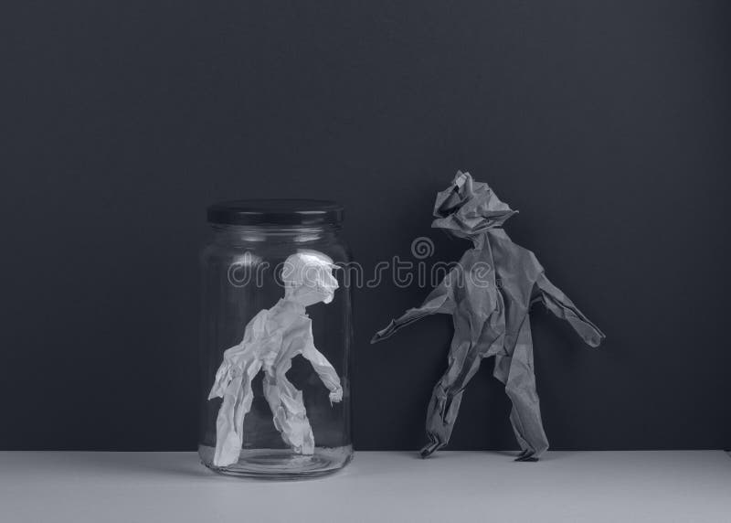Human Figures Made from Crumpled Paper. Isolation Concept Stock Image ...