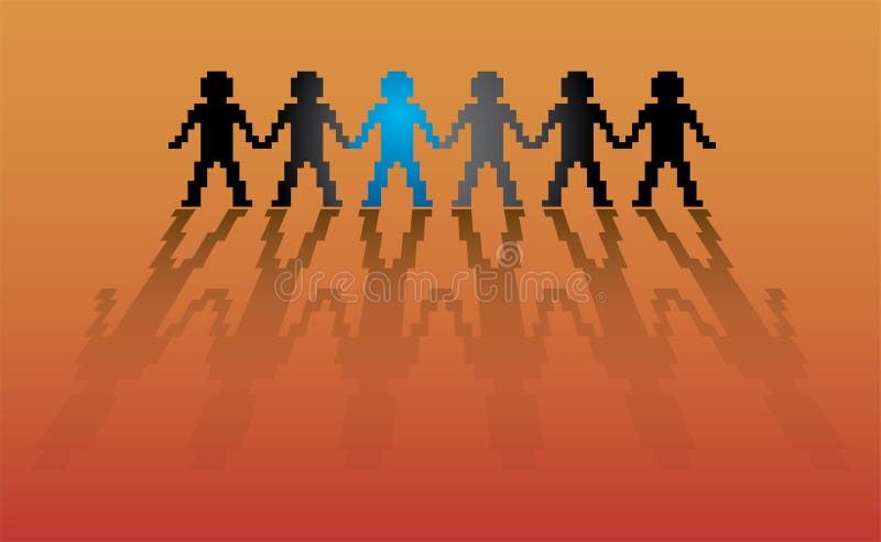 Human figures in a row stock illustration. Illustration of team - 23821806