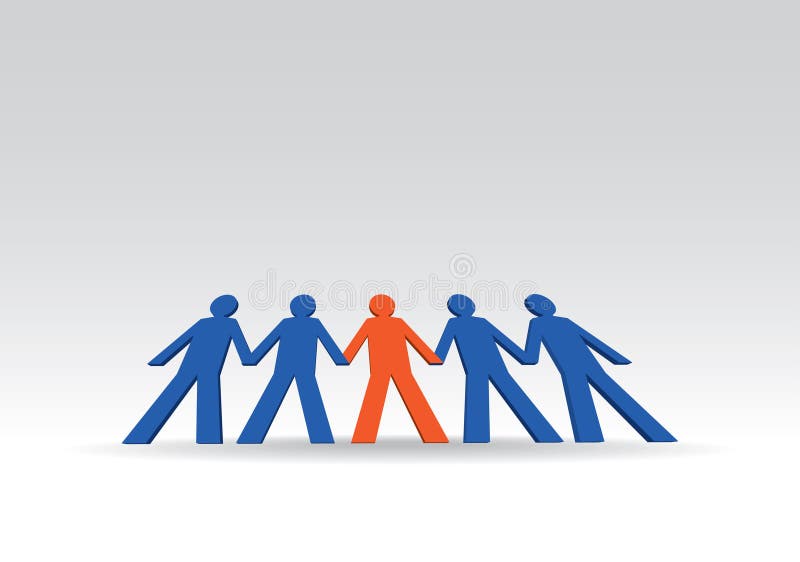 Human figures in a row stock illustration. Illustration of community ...