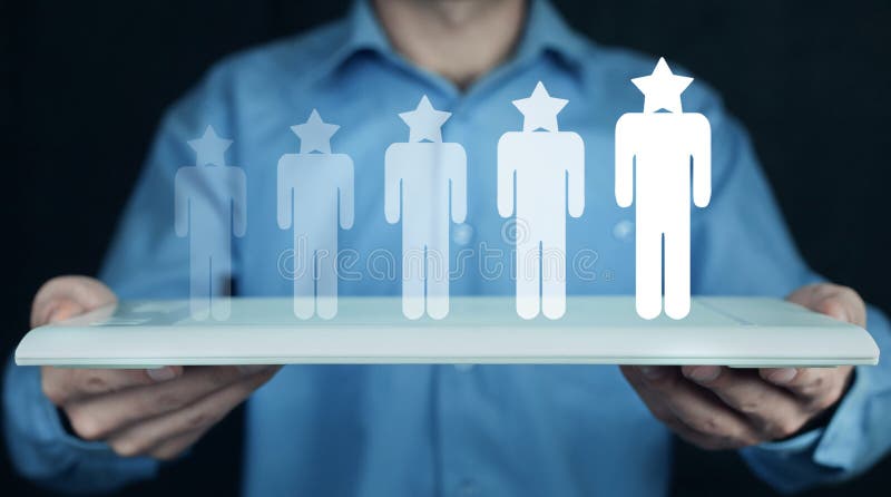 Human Figures with a Star Heads. Stars Rating Stock Illustration ...