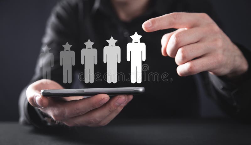 Human Figures with a Star Heads. Stars Rating Stock Illustration ...