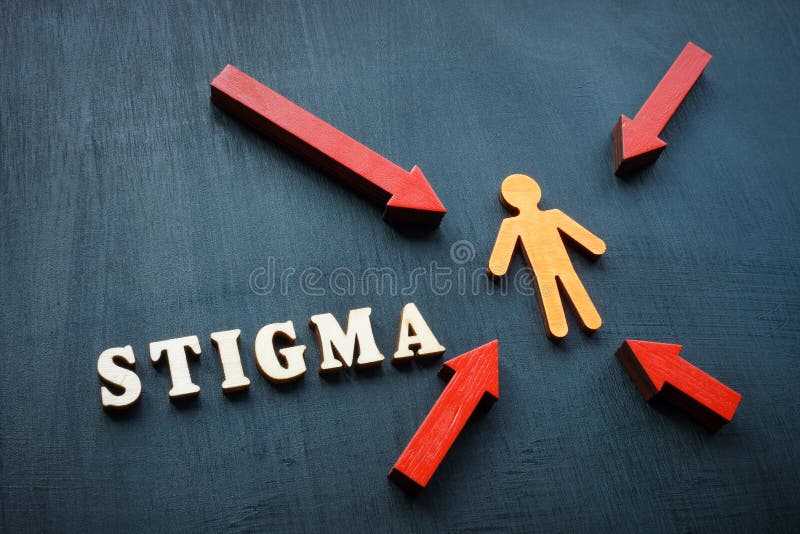 Human Figurine, Arrows and Word Stigma. Stock Image - Image of ...
