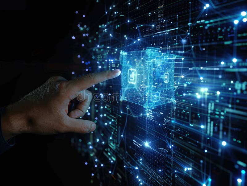 Human Fingers Touch Electronic Screens. Stock Illustration ...