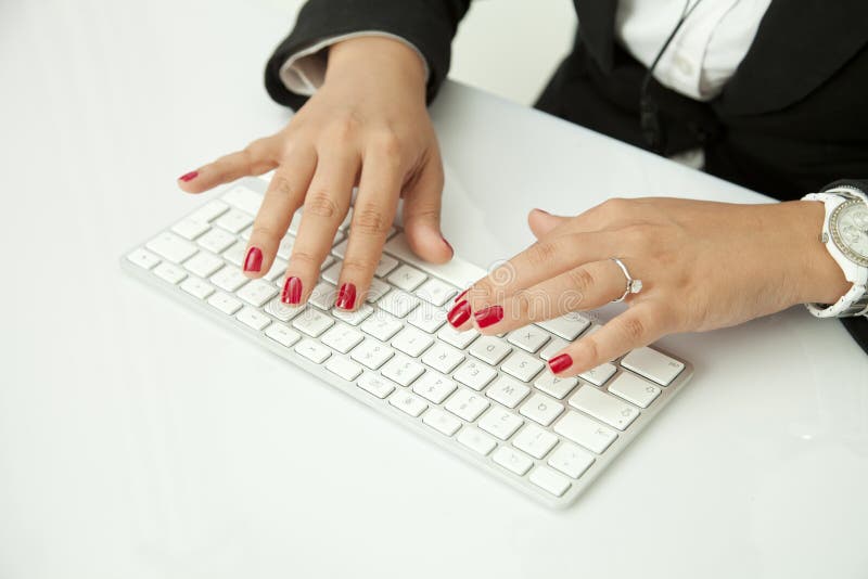Index Finger on the Computer Keyboard Stock Image - Image of worktable ...