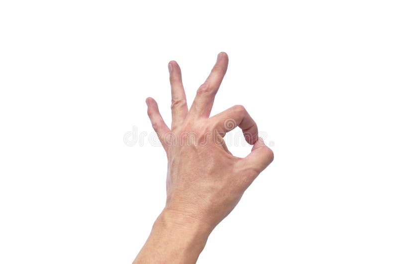 Human Finger Make Ok Symbol Three White Background Stock Photos - Free ...
