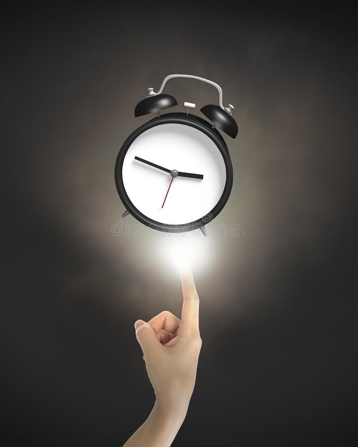 Human Finger Pointing at Illuminated Box of Business Graphs Stock Photo ...