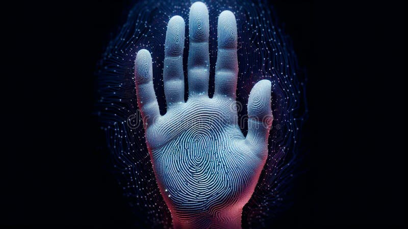 Human Fingerprint, Identity Identification Concept. Generated AI Stock ...