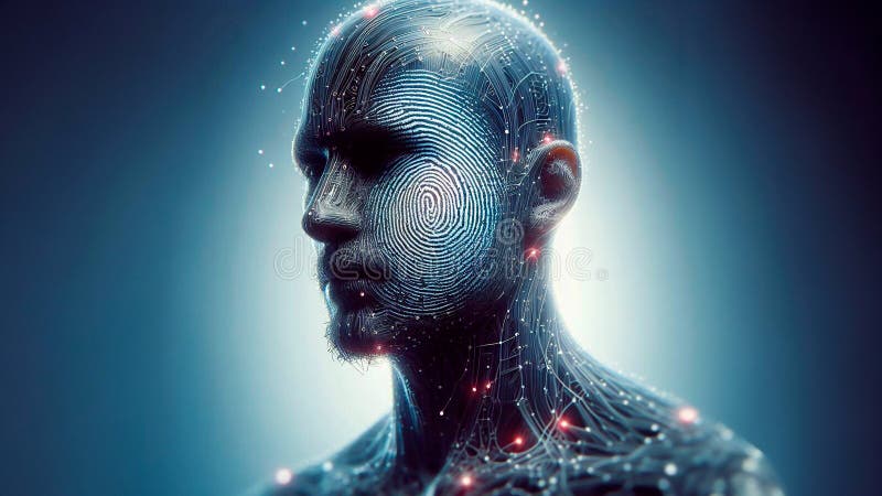 Human Fingerprint, Identity Identification Concept. Generated AI Stock ...