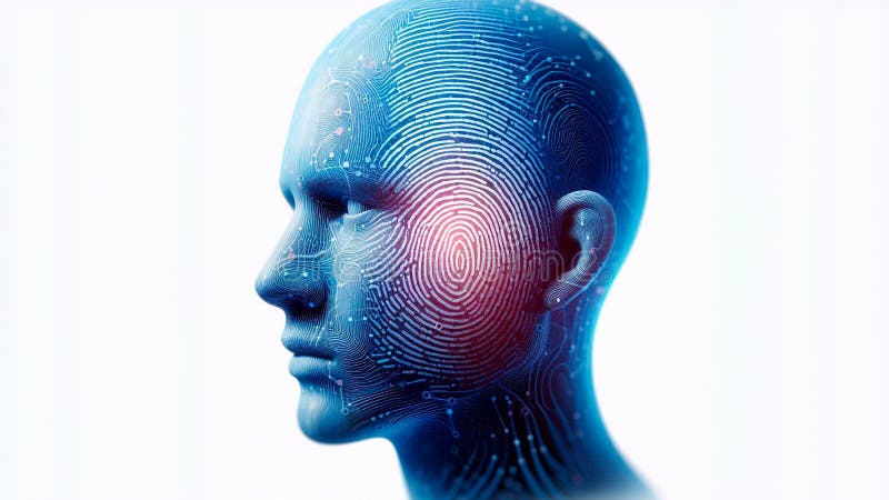 Human Fingerprint, Identity Identification Concept. Generated AI Stock ...