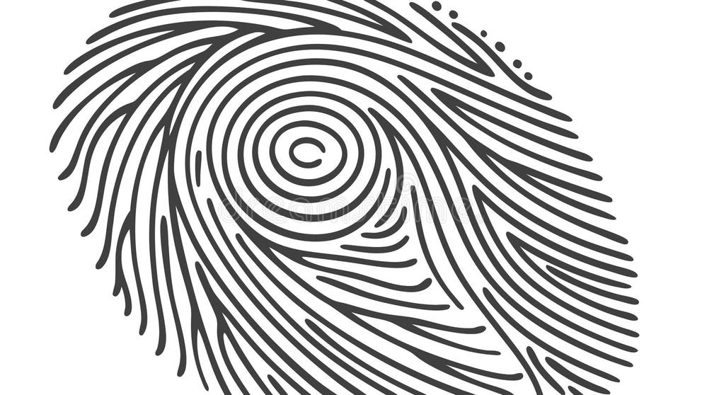 Human Fingerprint Line Art Vector Icon Art, Vector Design Generative AI ...