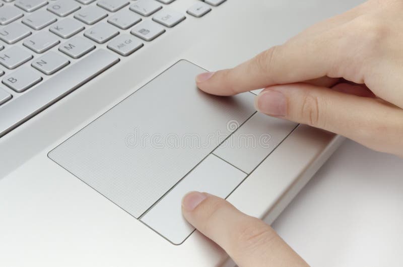 Human fingers on touchpad stock image. Image of keyboard - 60682777