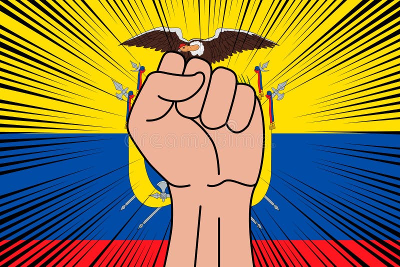 Human Fist Clenched Symbol on Flag of Ecuador Stock Vector ... Human Fist Clenched Symbol on Flag of Ecuador Stock Vector ...