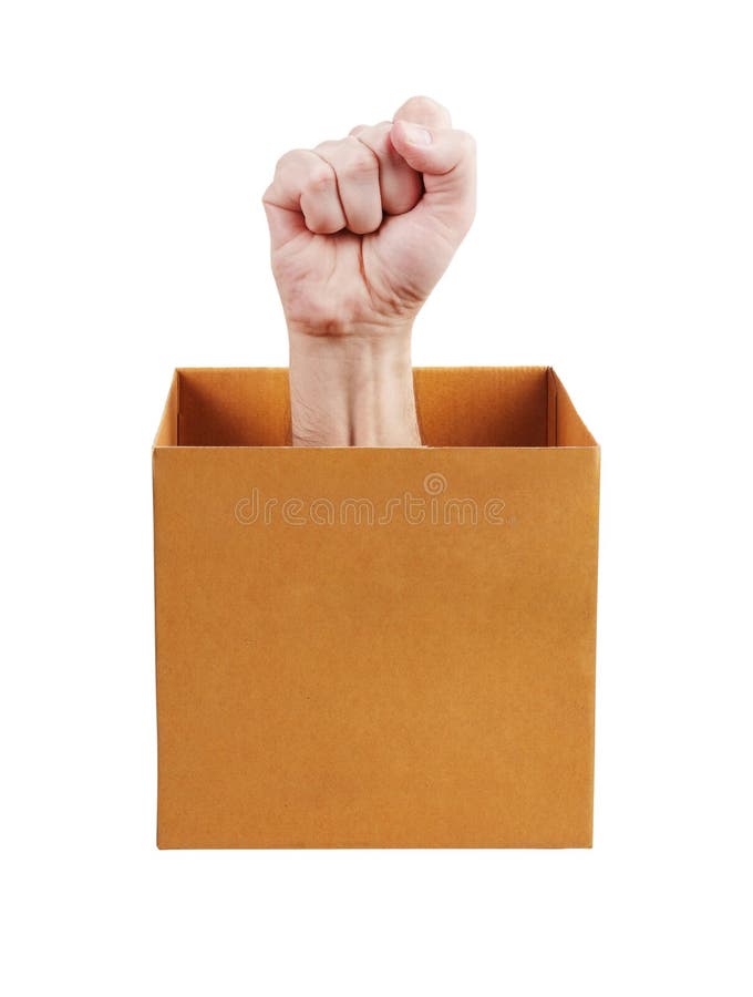 Human Fist Leaned Out of the Box Stock Image - Image of news, fingers ...