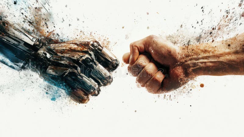 Futuristic Clash between Human Strength and Robotic Power in a Dynamic ...