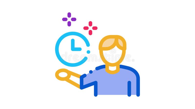 Human Fixed Clock Icon Animation Stock Video - Video of hour, motion ...