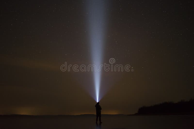 Human with flashlight stock image. Image of future, contours - 84989963