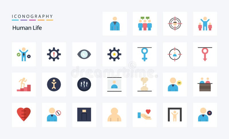 25 Human Flat Color Icon Pack Stock Vector - Illustration of career ...