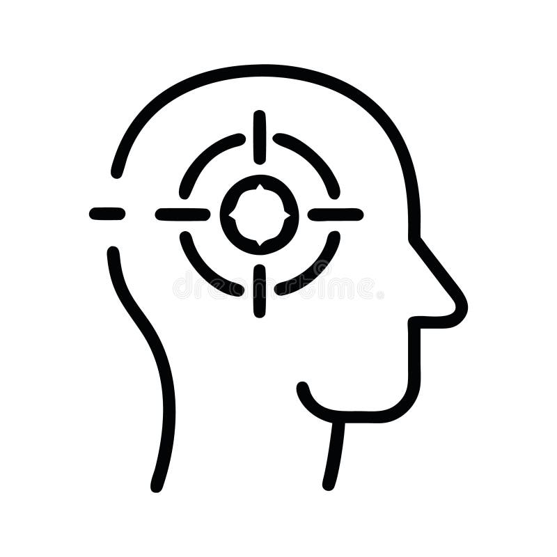 Human Focus Target Brain Thinking Icon Stock Vector - Illustration of ...