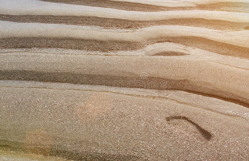 Human foot step on sand stock image. Image of print, step - 80994741