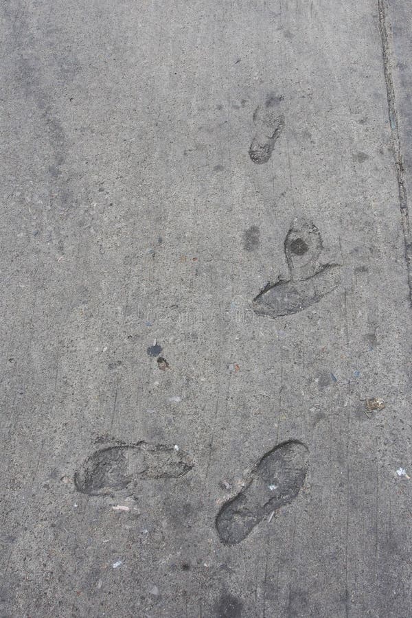 Human Footprint on Dry Cement Stock Image - Image of error, foot: 41198601