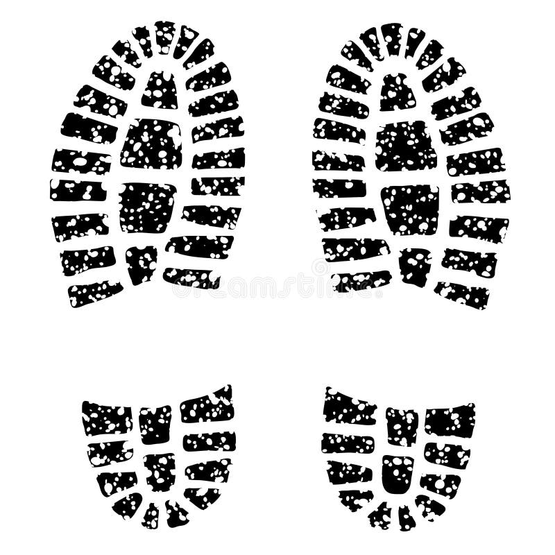 Human Footprint Set Isolated on White. Stock Illustration ...