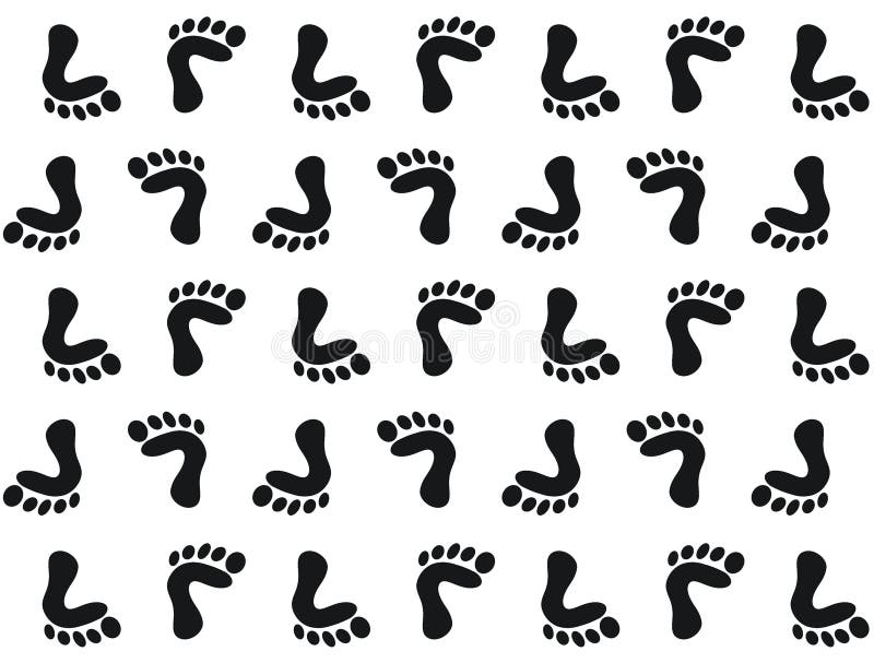 Human Footprint Illustration Pattern Design Over White Background Stock ...