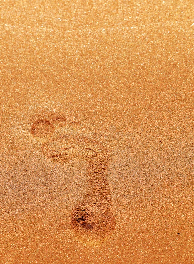 Human footprint on sand stock photo. Image of indentation - 13951954