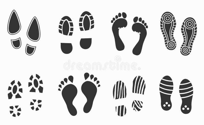 Human Footprint Set Isolated on White. Vector Stock Vector ...