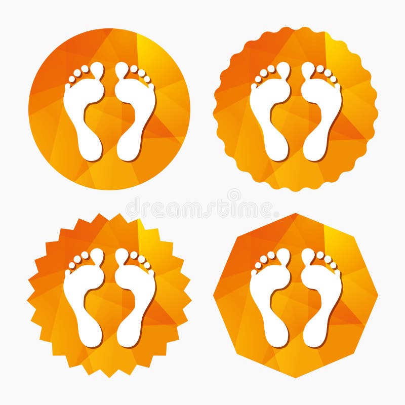 Human Footprint Sign Icon. Barefoot Symbol Stock Vector - Illustration ...