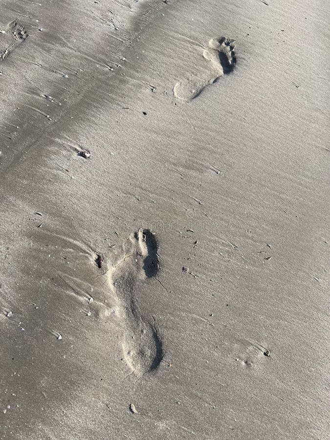 Human footprint in sand stock photo. Image of vacation - 265129582