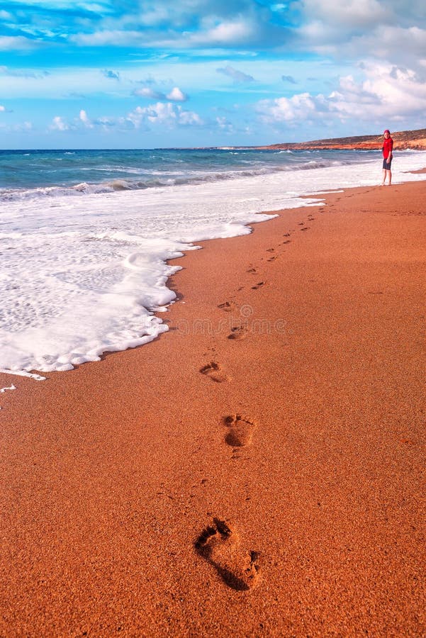 Human Footprints on the Sand Stock Photo - Image of traces, sand: 89010844
