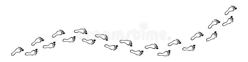 Human Footprints, Trails and Paths. Walking Trail Stock Illustration ...