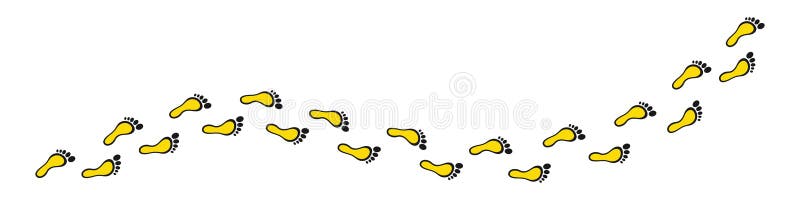 Human Footprints, Trails and Paths. Walking Trail Stock Illustration ...