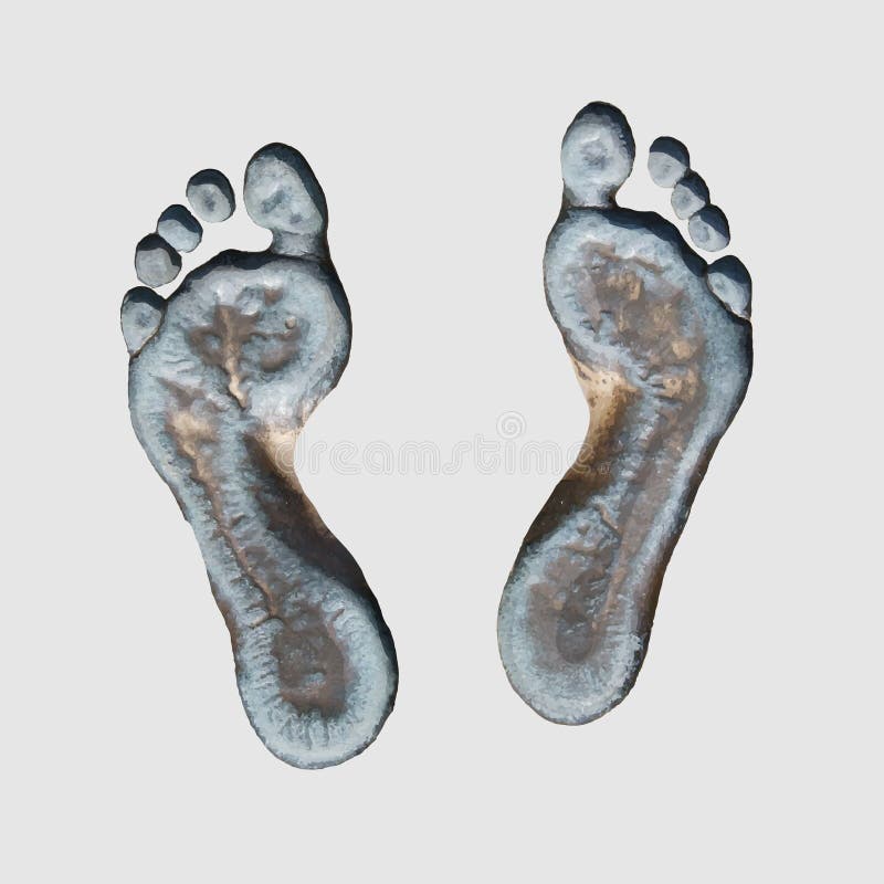 Human Footprints on the Bronze. Stock Image - Image of people, path ...