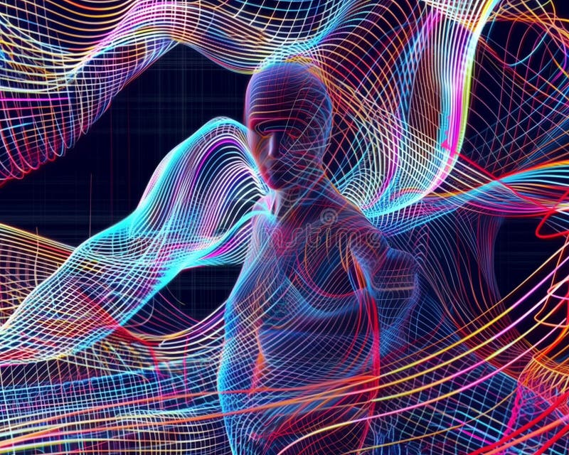 The Human Form is Reflected in the Colorful Wavy Lines, Symbolizing ...