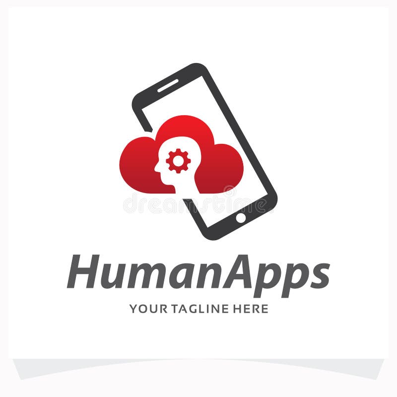 Human Gear Application Logo Design Template Stock Vector - Illustration ...