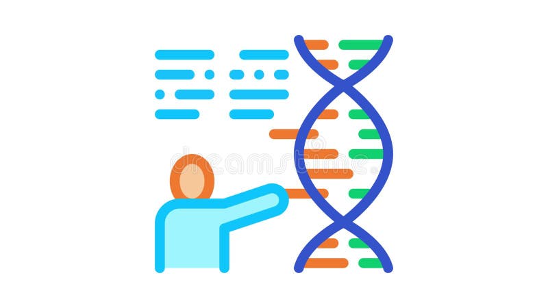 Human Genetics Research Biohacking Icon Animation Stock Video - Video ...