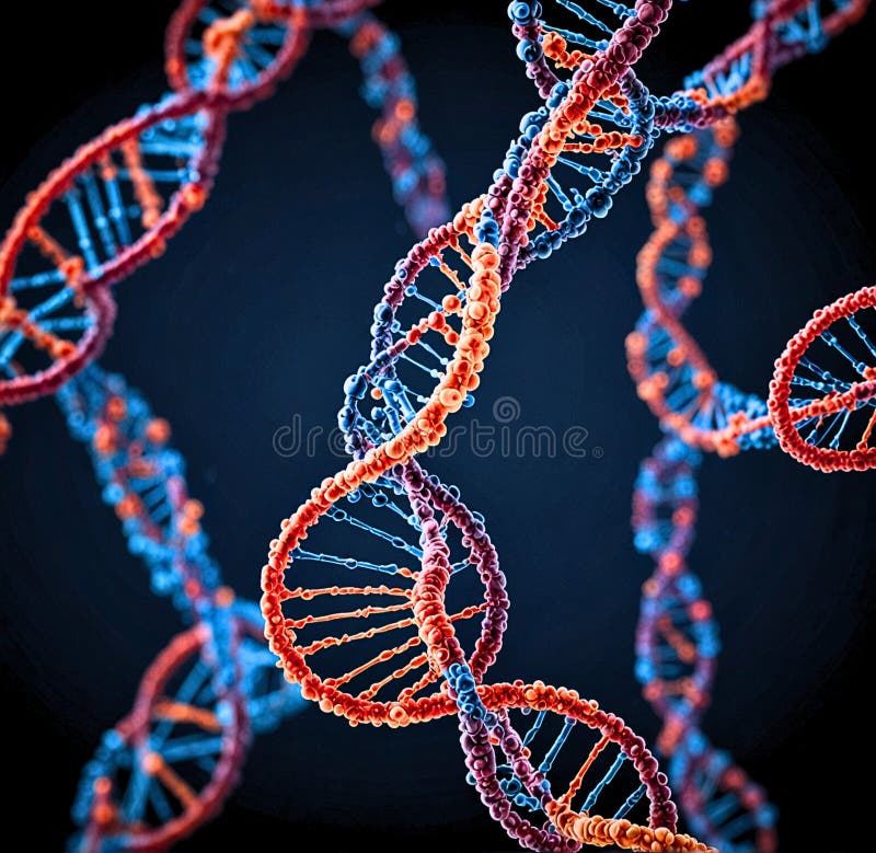 Human Genome Analysis DNA Molecular Structure Stock Illustration ...