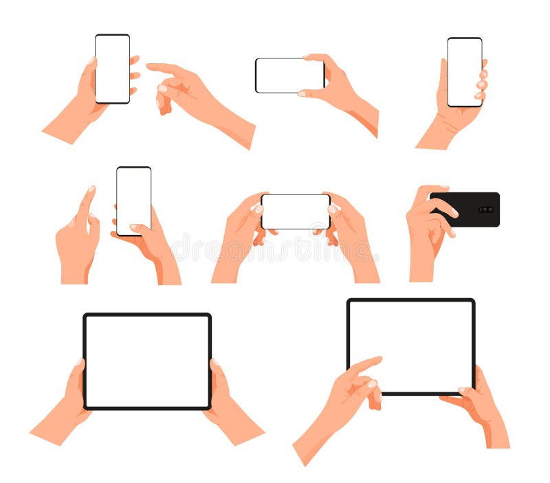 Human Gesture Using Modern Smartphone Stock Vector - Illustration of ...