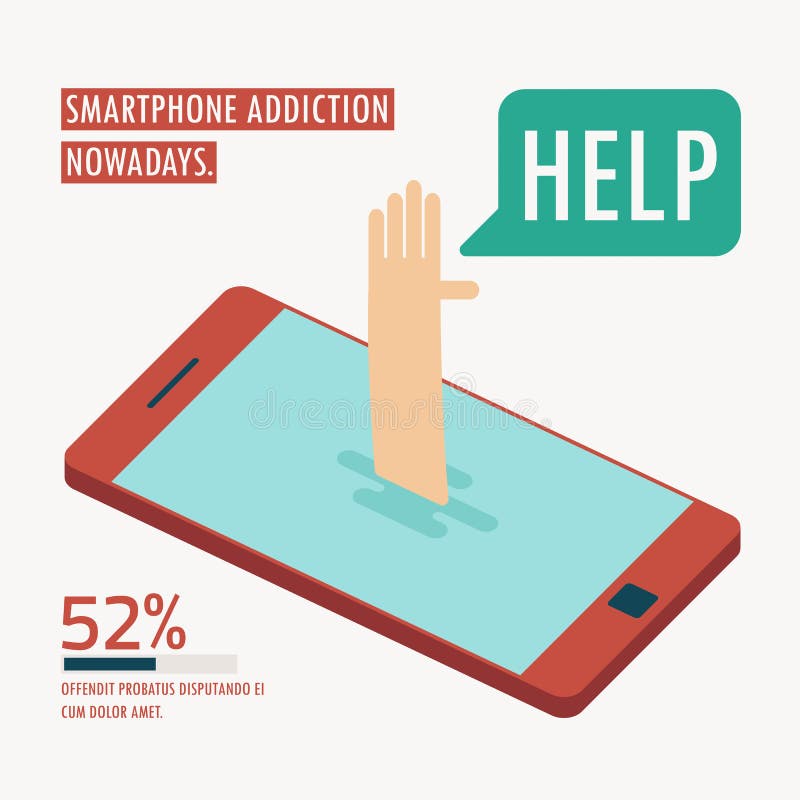 Technology Addiction Infographic with Hand and Syringe Stock Vector ...