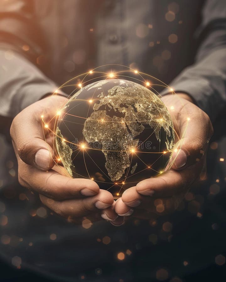 Human Globe Connection, Unity Concept, Closeup, World in Hands , 3D ...