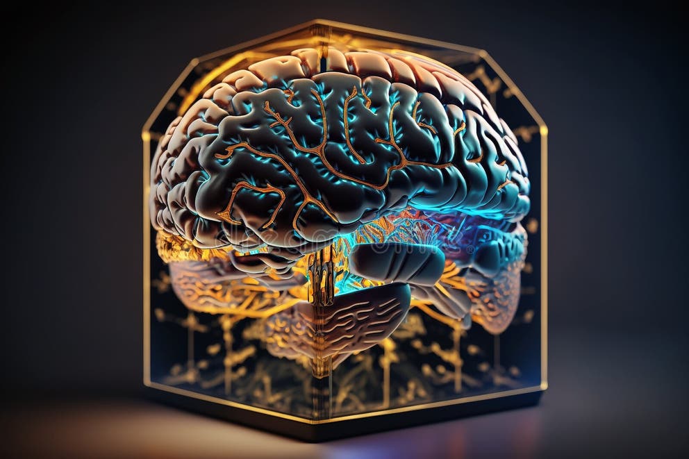 Human Glowing Brain,illuminated Mind Illustration Generative AI Stock ...